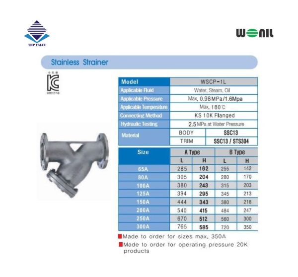 Lọc y Wonil Hàn Quốc | Lọc chữ Y Inox - Gang | Giá rẻ